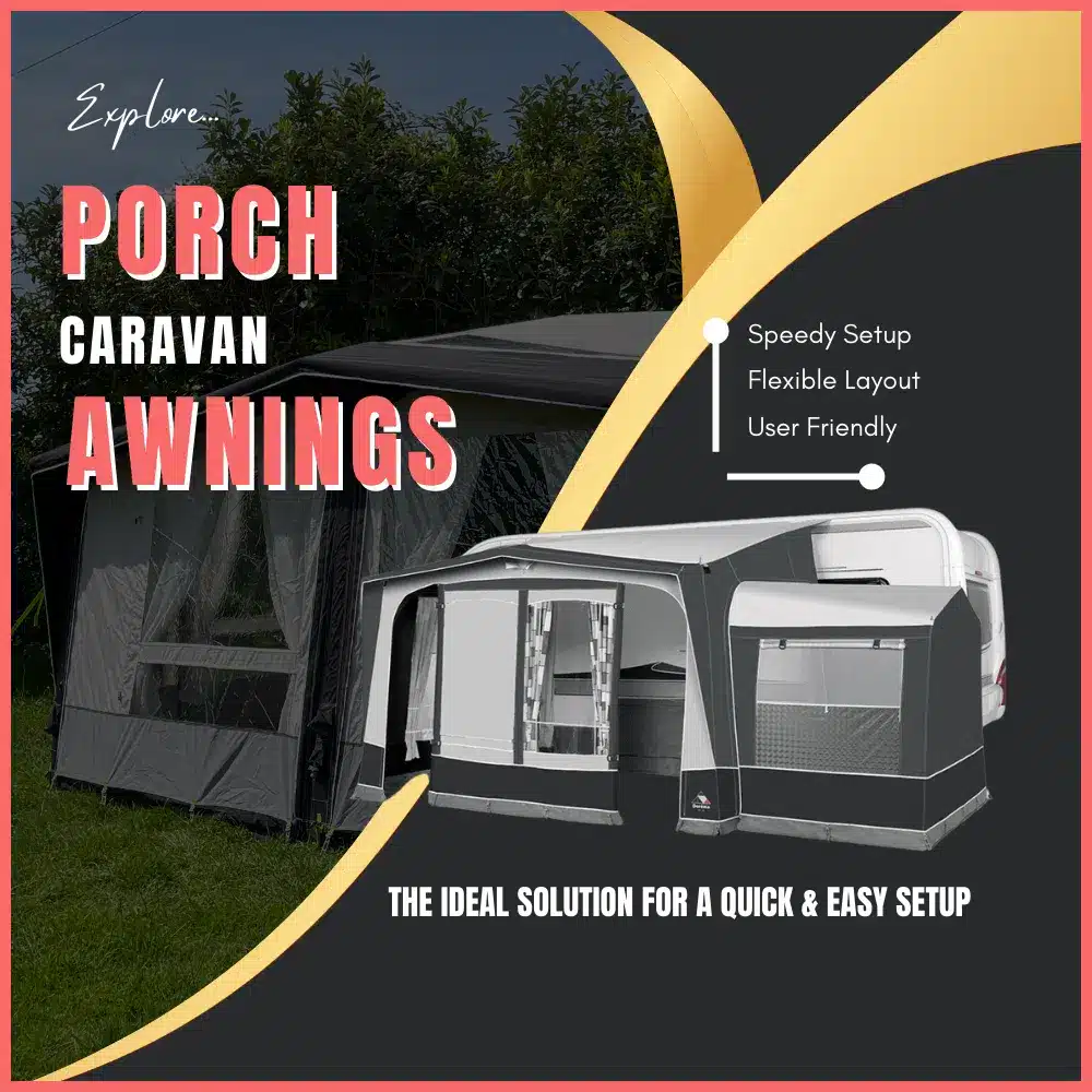 Spacious Weatherproof Porch Caravan Awning 330–400cm